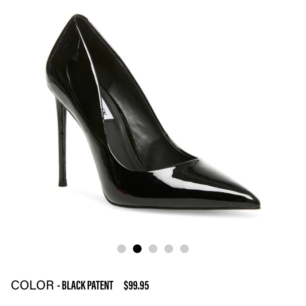 Black Steve Madden Stiletto Heels - Black Patent Heel - Gem